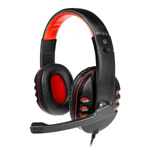 HEADSET ARGOM ARG-HS-0063 DYNAMIC STEREO CON MICROFONO NEGRO-ROJO USB 2 ...